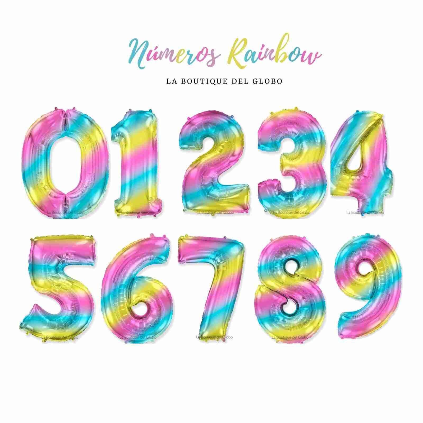 Números Rainbow - La Boutique del Globo